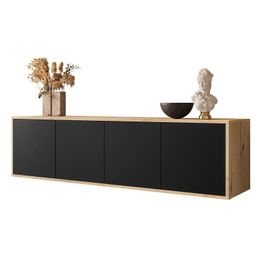 TV-ELEMENT SANAYI H&auml;ngend Eiche Artisan/Schwarz