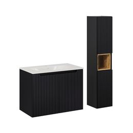 BADM&Ouml;BEL 80cm Riva 2er-Set Schwarz