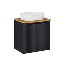 WASCHTISCH 60cm Riva Schwarz und Holz