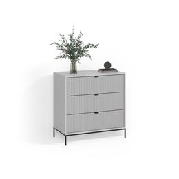 KOMMODE Aterno Grau 42 x 81.2 cm mit 3 Schubladen