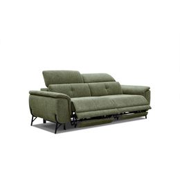 SOFA AVENA 3-Sitzer mit 2 Relaxfunktionen, olivgr&uuml;n