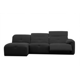 ECKSOFA TRENTO 4-Sitzer mit 1 Relaxfunktion, schwarz