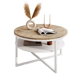 COUCHTISCH CIRI-X mit Regal Eichenholz Artisan