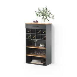 WEINREGAL Regusa Goldkraft Eiche/Anthrazit 60 x 106 cm