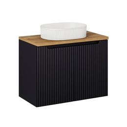 WASCHTISCH 80cm Riva Schwarz und Holz