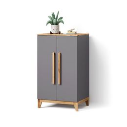 KINDERKLEIDERSCHRANK Mailo Grau/Artisan 70 x 120 cm XL mit 4 Schubladen