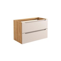 WASCHTISCHUNTERSCHRANK 90cm Mallory Beige und Holz