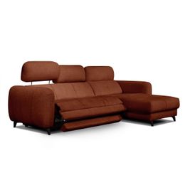 ECKSOFA SVEN 3-Sitzer, 1 Relax XL, verstellbare Kopfst&uuml;tzen, rot