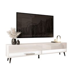 LOWBOARD TV-Schrank CALANTE 180 cm auf schr&auml;gen schwarzen Beinen