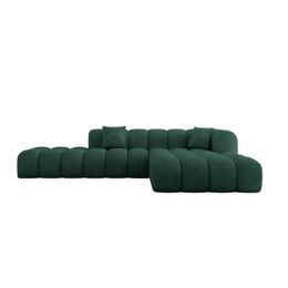 ECKSOFA Ottomane Rechts OLEA-L2 - 289x176x71 cm Dunkelgr&uuml;n