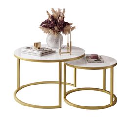 COUCHTISCH 2-in-1 CIRI GLASS mit Glasplatte matt gold