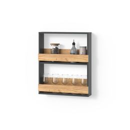 WEINGLASREGAL Regusa Goldkraft Eiche/Anthrazit 60 x 72 cm