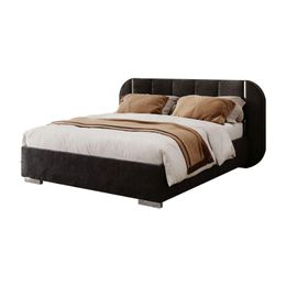 POLSTERBETT AMARA SILVER 140x200 gepolstert mit Stauraum und Lattenrost, Royal Velvet 254