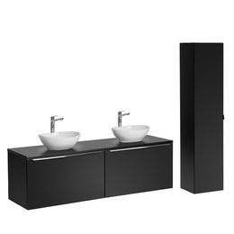 BADM&Ouml;BEL 160cm &Eacute;ros 2er-Set Schwarz