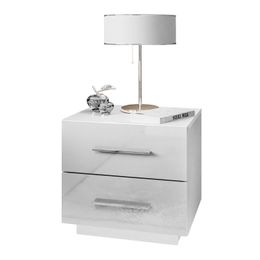 NACHTTISCH LINA LUX mit Hochglanzplatte, LED, Chromgriffe