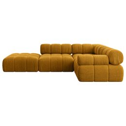 ECKSOFA modulares Sofa Felto-L1 - 285x190x70 cm Senfgelb Cord