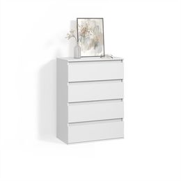 KOMMODE Garda Wei&szlig; 74 x 99.6 cm mit 4 Schubladen