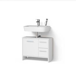 WASCHBECKENUNTERSCHRANK Amalfi Wei&szlig; 70.2 x 57 cm mit 2 Schubladen und 1 T&uuml;r