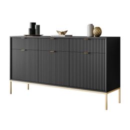 SIDEBOARDS CORTADO GOLD KSZ154 MIT SCHUBLADEN 154 CM SCHWARZ