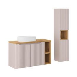 BADM&Ouml;BEL 100.4cm Riva 2er-Set Kaschmir und Holz