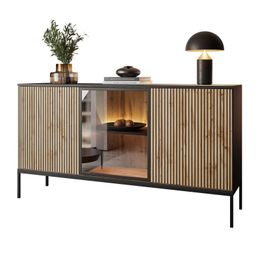 SIDEBOARDS ECLIPSE K154 mit Beleuchtung,Schwarz Eiche Wotan