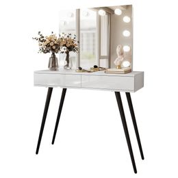 SCHMINKTISCH SIENNA LOFT ELITE mit Spiegel PUSH OPEN