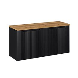 WASCHTISCHUNTERSCHRANK 120cm Riva Schwarz und Holz
