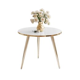 COUCHTISCH SOLEIL GOLD Hochglanz, Wei&szlig; Hochglanz, 50cm