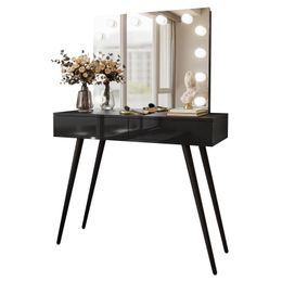 SCHMINKTISCH SIENNA LOFT ELITE mit Spiegel PUSH OPEN