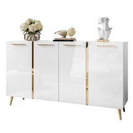 SIDEBOARD ONYX 4T 158 CM AUF GOLDENEN BEINEN