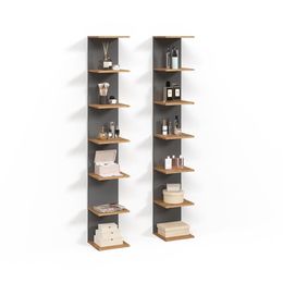 WANDREGAL Vesuvio Anthrazit 30 x 190 cm 2er Set