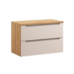 WASCHTISCHUNTERSCHRANK 90cm Mallory Beige und Holz