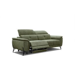 SOFA AVENA 3-Sitzer mit 1 Relaxfunktion, olivgr&uuml;n