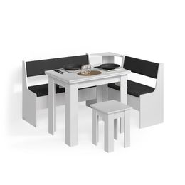 ECKBANKGRUPPE Tiberio Wei&szlig; 150 x 120 cm mit Tisch