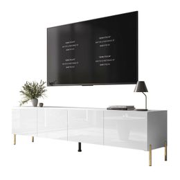 TV-LOWBOARD COLGANTE 200 cm auf Gold Metallbeinen