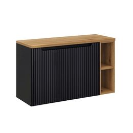 WASCHTISCHUNTERSCHRANK 100.4cm Riva Schwarz und Holz