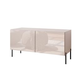 TV-SCHRANK COLGANTE 100 Kaschmir Hochglanz, ohne LED, Gerade schwarze F&uuml;&szlig;en