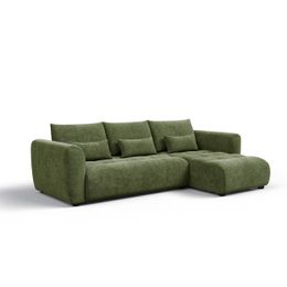 ECKSOFA SORENO 4-Sitzer, dunkelgr&uuml;n