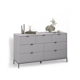 SIDEBOARD Aterno Grau 42 x 81 cm mit 7 Schubladen