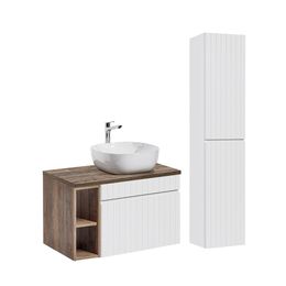 BADM&Ouml;BEL 80cm Zelie 2er-Set Wei&szlig;
