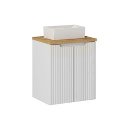 WASCHTISCH 50cm Riva Wei&szlig; und Holz