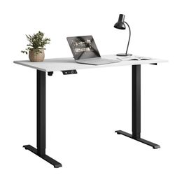 SCHREIBTISCH SPACE h&ouml;henverstellbar mit Metallbeinen schwarz/wei&szlig;