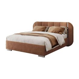 BETT AMARA SILVER 140x200 gepolstert mit Stauraum und Lattenrost, Royal Velvet 198