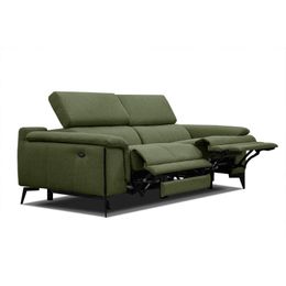 RELAXSOFA MATERA 3-Sitzer mit 2 Relaxfunktionen, olivgr&uuml;n