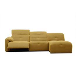 ECKSOFA TRENTO 4-Sitzer mit 1 Relaxfunktion, gelb