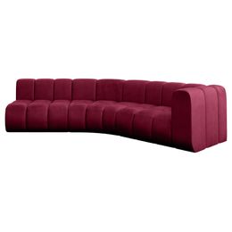 ECKSOFA modulares Sofa Karex-L1 - 308x194x70 cm Bordeauxrot