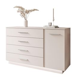 KOMMODE LINA KASCHMIR II 1D4S mit LED-Beleuchtung Griffe Silberchrom