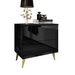 NACHTTISCH AURA PUSH OPEN mit goldenen Beinen