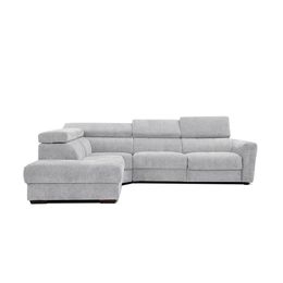ECKSOFA CALVERA 5-Sitzer mit 1 Relaxfunktion, hellgrau