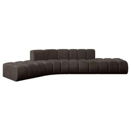ECKSOFA modulares Sofa Solven-L1 - 380x174x70 cm Braun